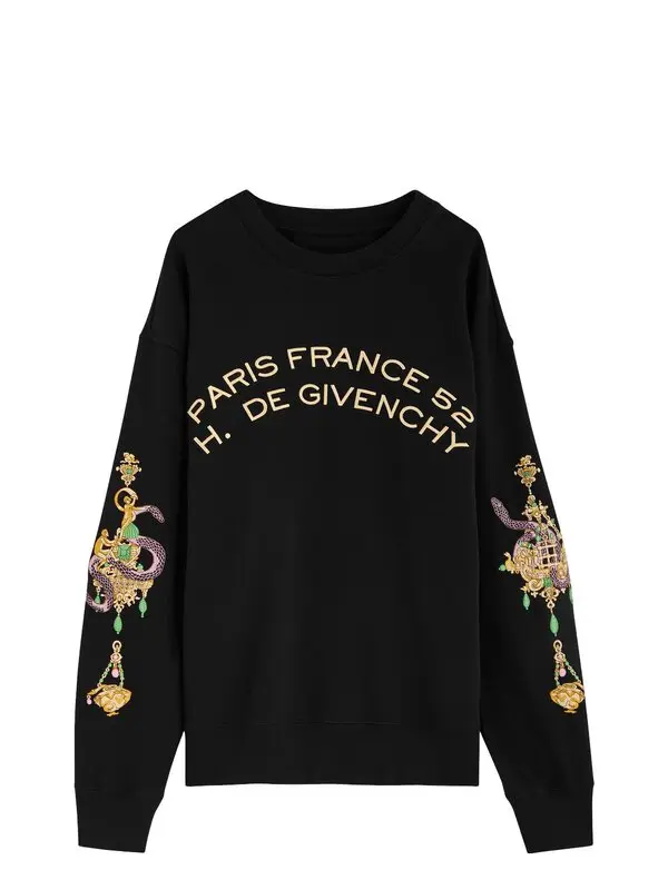 Givenchy Logo Embroidered Sweatshirt - Black