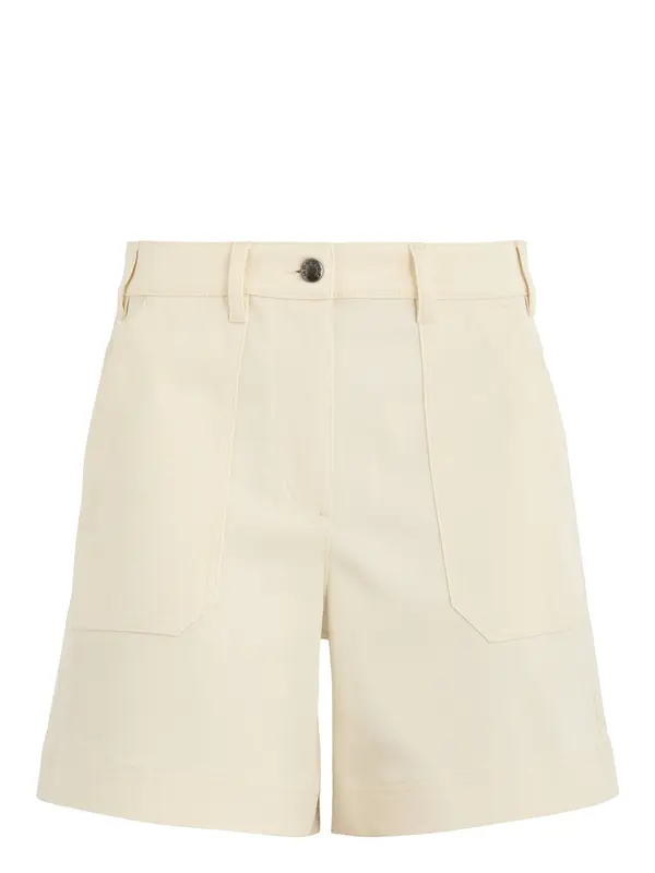 Moncler Stretch-cotton Twill Shorts - Ivory