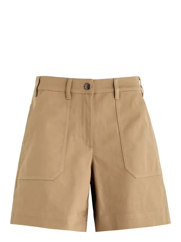 Moncler Stretch-cotton Twill Shorts - Khaki