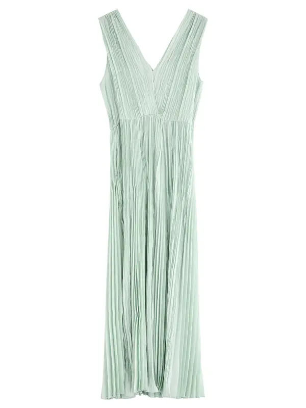 FORTE_FORTE Plissé Woven Midi Dress - Light Green