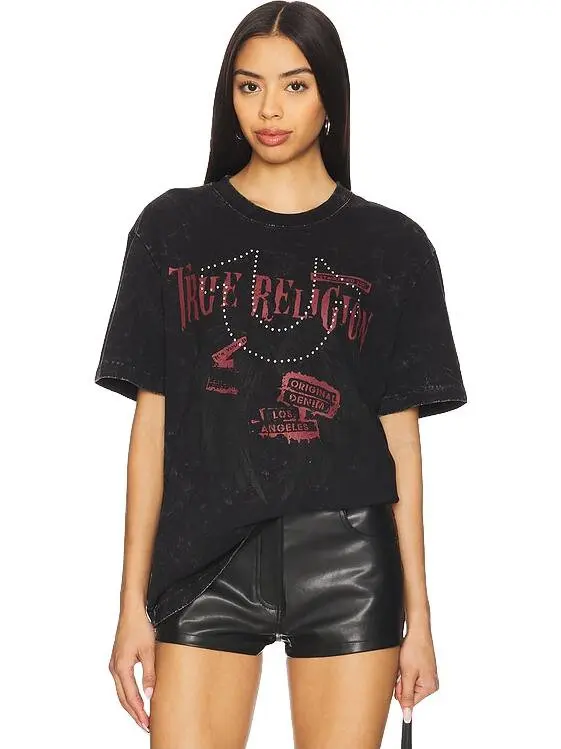 True Religion Studded True Wing Tee - Jet Black