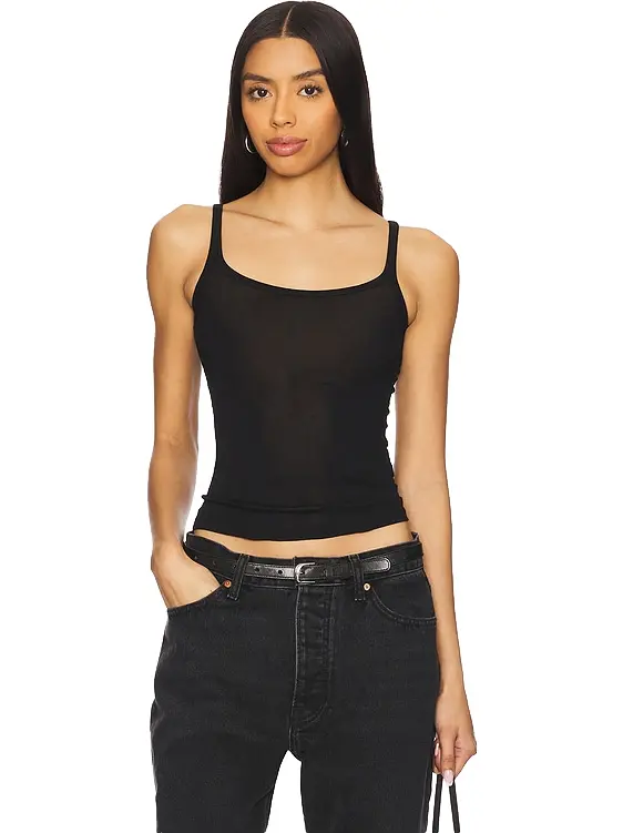 AYA MUSE Scoop Neck Tank Top - Black