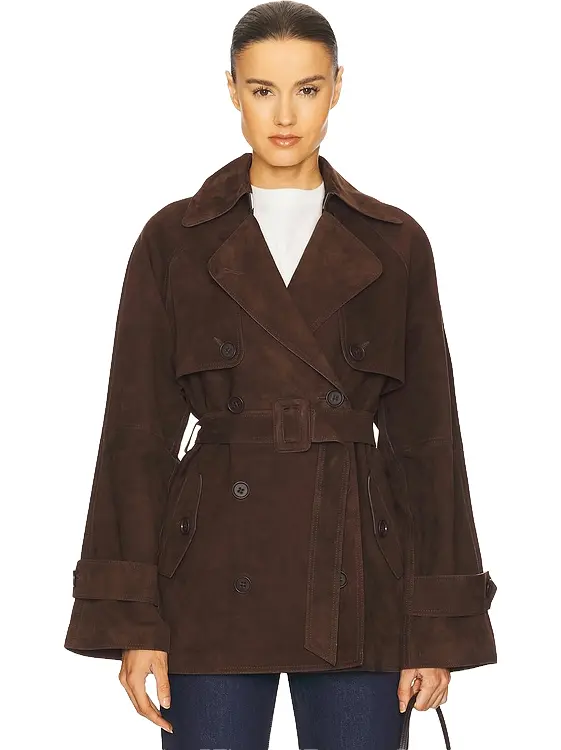 L'academie By Marianna Elae Suede Jacket - Chocolate Brown