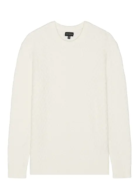 Club Monaco Boucle Half Diamond Crew Sweater - Ivory Marshmallow