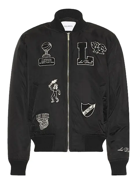 LES DEUX Neo Varsity Bomber Jacket - Black
