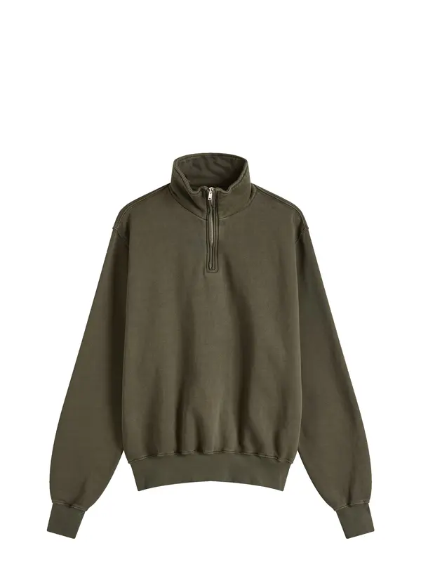 LES TIEN Heavyweight Banded Yacht Pullover - Washed Forest