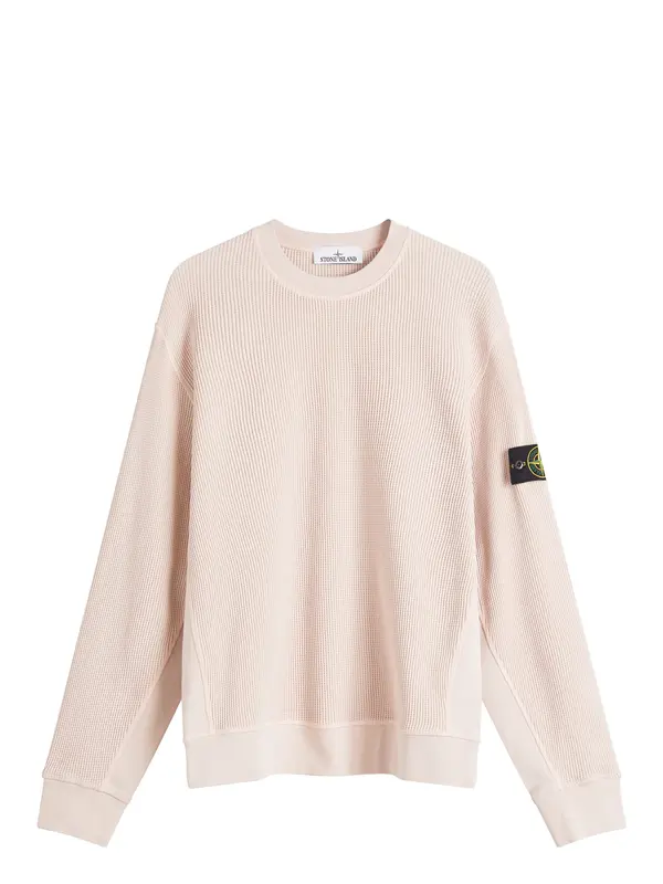 Stone Island Waffle Crew Neck Sweatshirt - Antique Rose