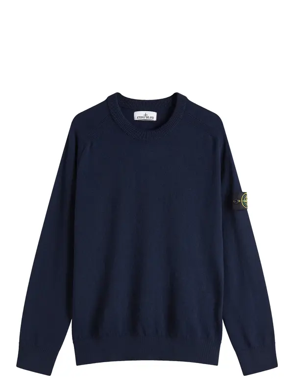 Stone Island Geelong Wool Crew Neck Jumper - Navy Blue