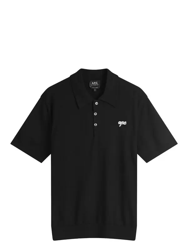 A.p.c. Gregorio Knitted Polo - Black