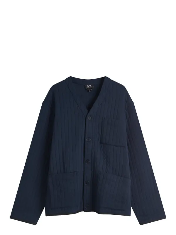 A.p.c. Leandre Pleat Stitch Cardigan - Dark Navy