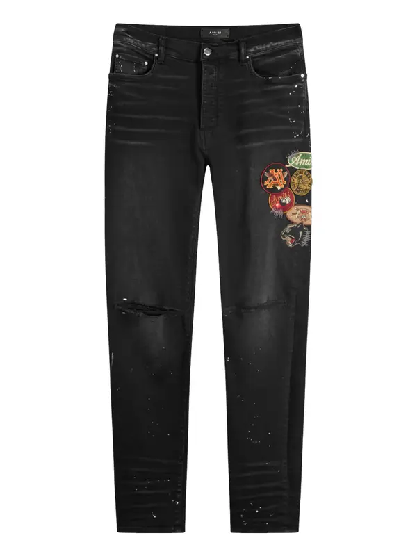 Amiri Vintage Patch Skinny Jeans - Aged Black