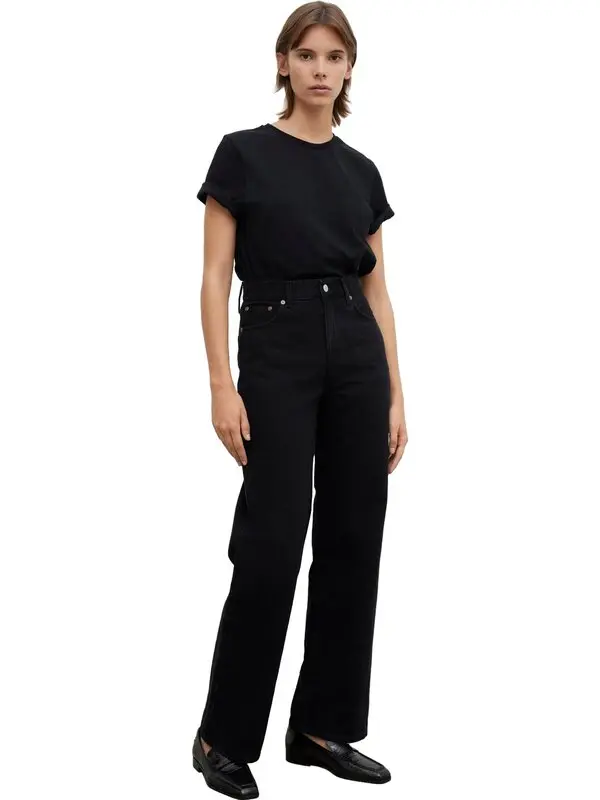 HOUSE OF DAGMAR Wide Leg Jeans - Washed Black