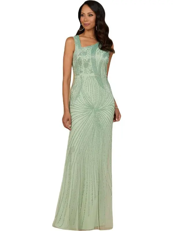 LARA NEW YORK Asymmetrical Gown - Mint