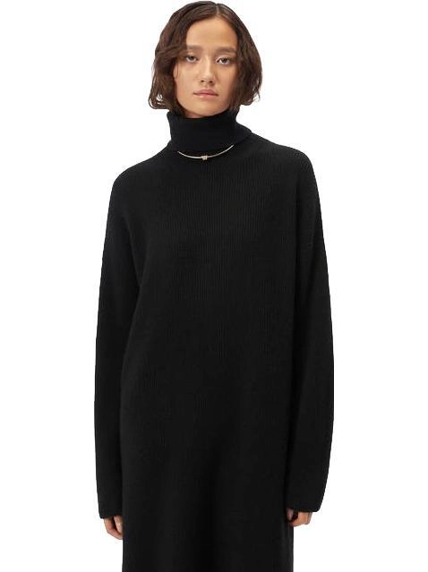Gobi Cashmere Cashmere Turtleneck Maxi Dress - Black