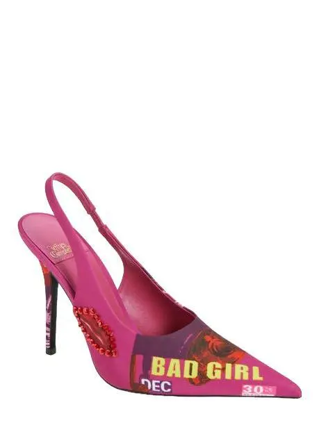 Jeffrey Campbell Surpass Slingback Pumps - Fuchsia Bad Girl Combo