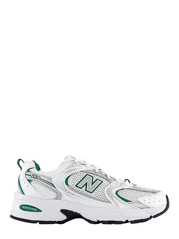 NEW BALANCE Mr530 Logo-embossed Leather And Mesh Low-top Trainers - White Green Silver