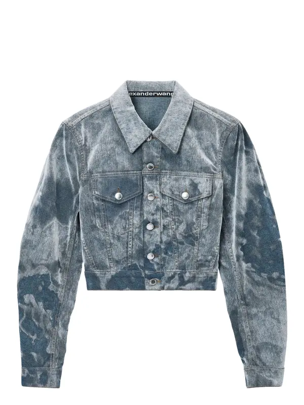 Alexander Wang Cloud-print Trucker Jacket - Blue