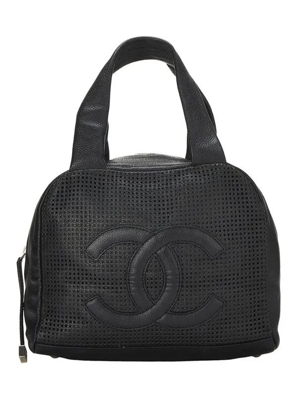 Chanel Caviar Perforated 'cc' Handbag - Black