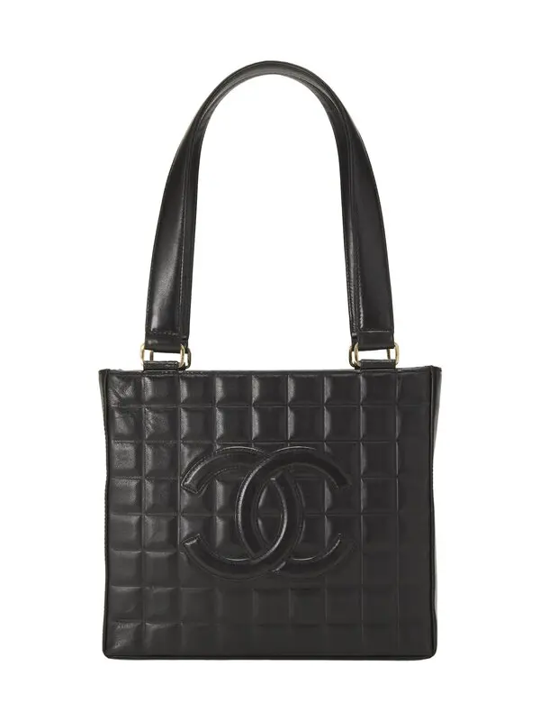 Chanel Quilted Calfskin Chocolate Bar Tote - Black