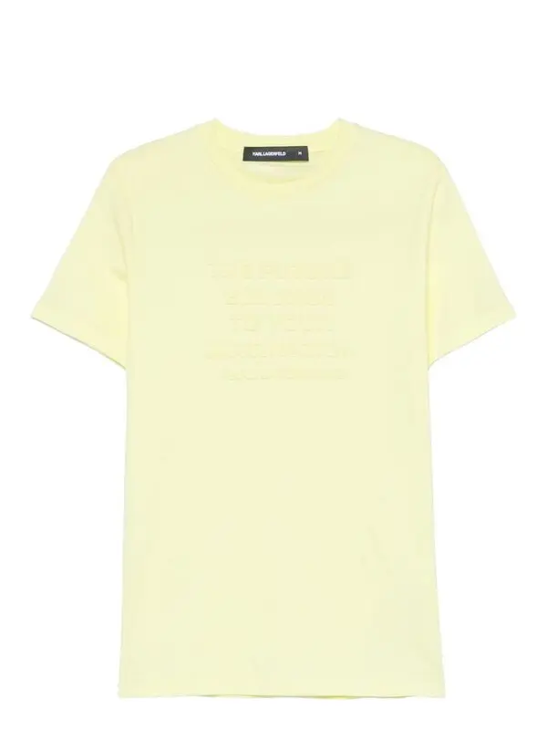 Karl Lagerfeld Slogan-embossed T-shirt - Yellow