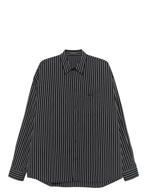 Balenciaga Striped Shirt - Black