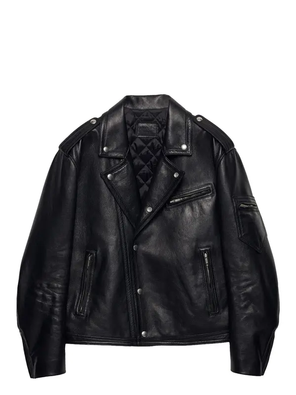 Prada Leather Biker Jacket - Black