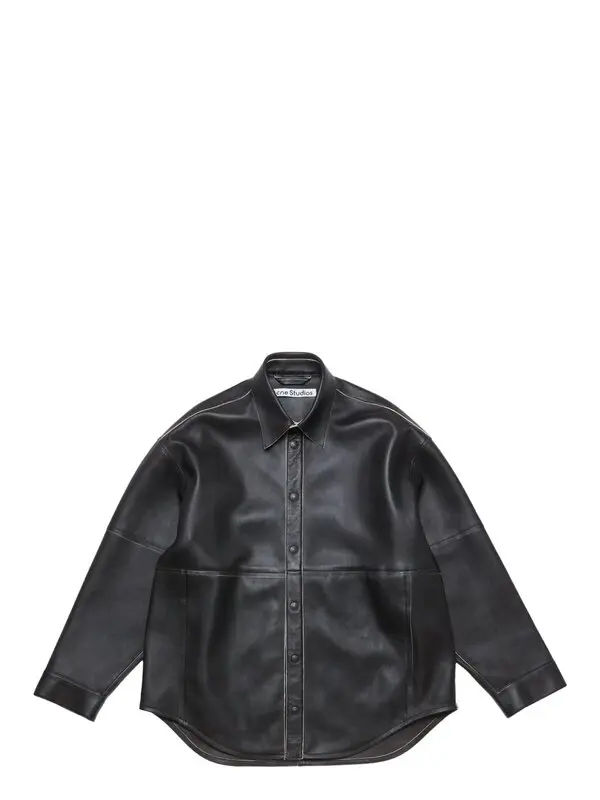 Acne Studios Leather Shirt - Black