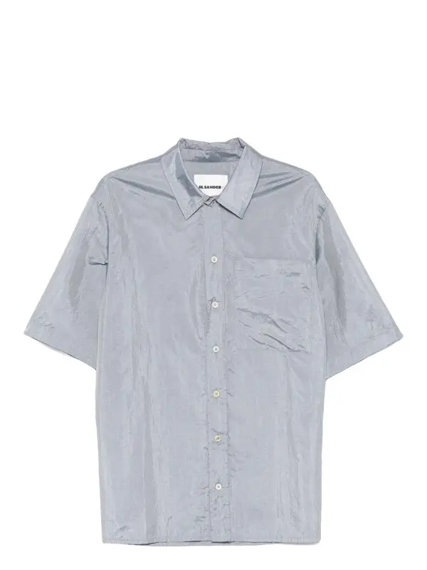 JIL SANDER Satin Shirt - Blue