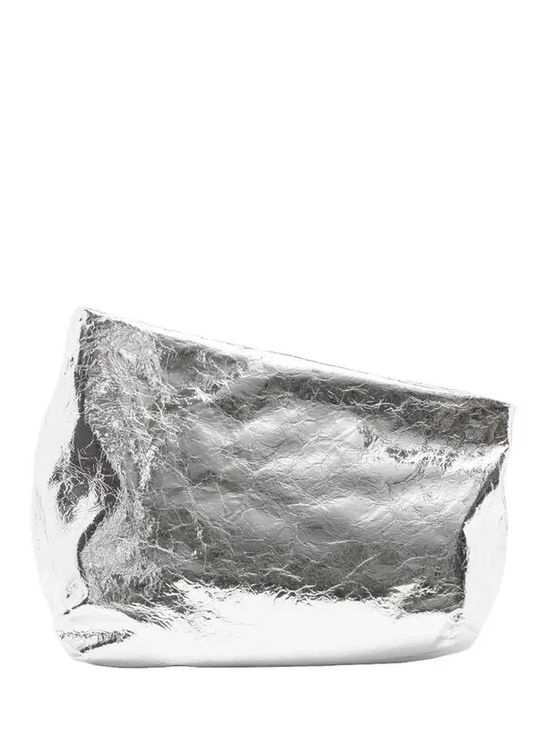 Marsèll Fanta Metallic Effect Leather Clutch Bag - Silver
