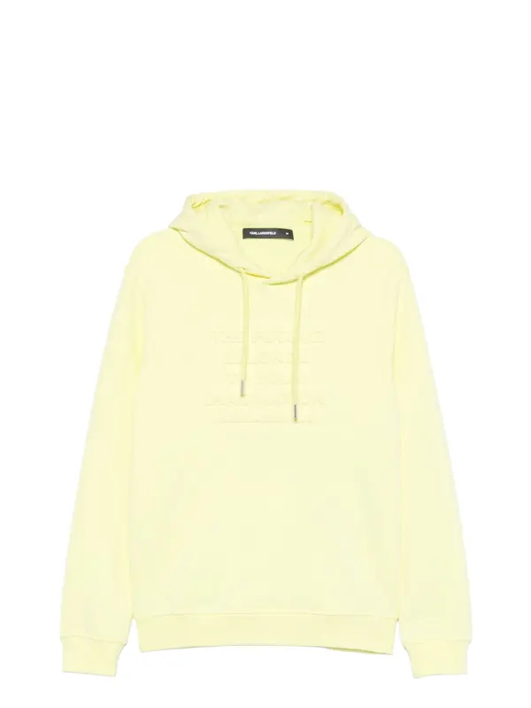 Karl Lagerfeld Slogan-embossed Hoodie - Yellow