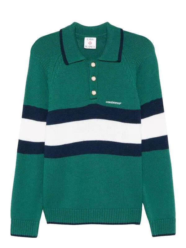 Casablanca Colourblock Polo Shirt - Green