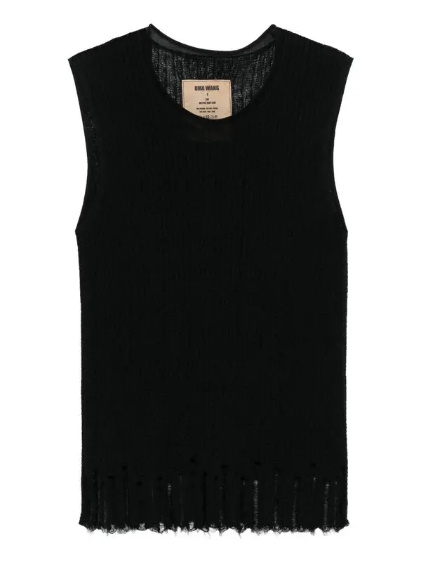 UMA WANG Ribbed-knit Top - Black