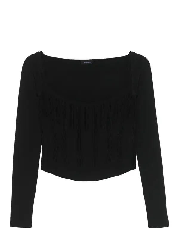 MUGLER Boning-detail Sweater - Black