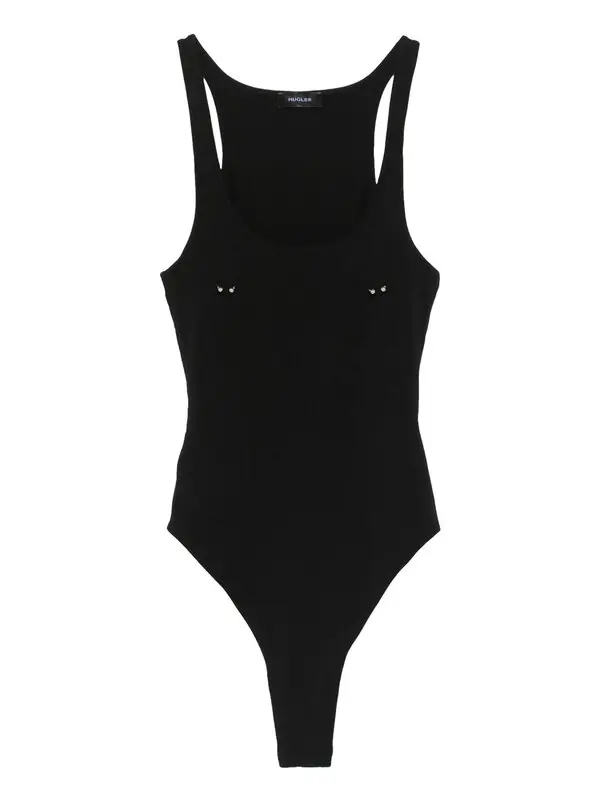 MUGLER Pierced Bodysuit - Black