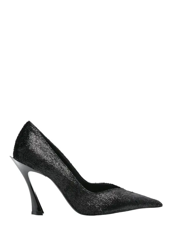 MUGLER 105mm Lurex Pumps - Black