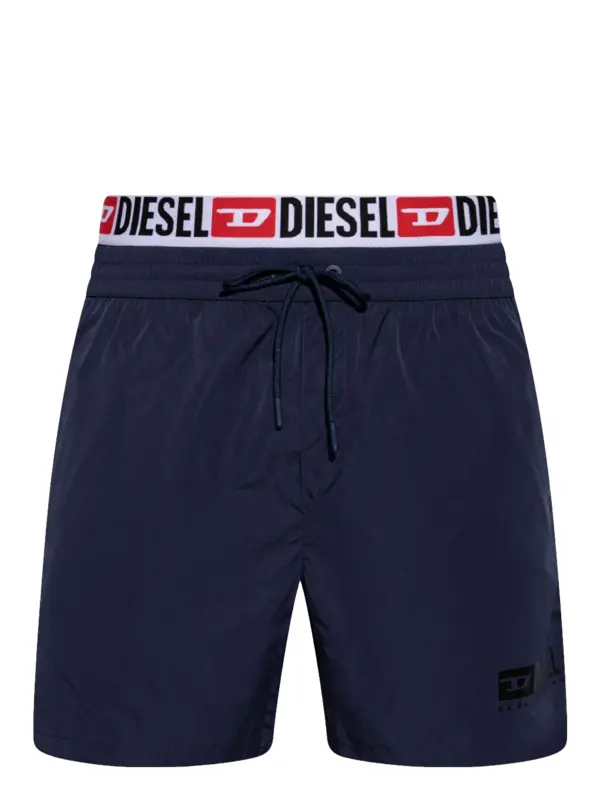 DIESEL® Logo-print Swim Shorts - Blue