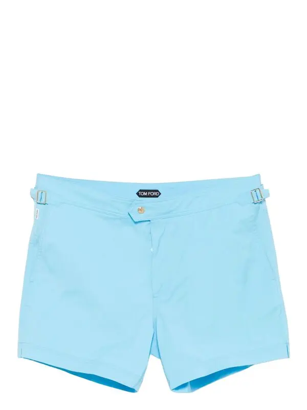 TOM FORD Logo-tag Swim Shorts - Blue