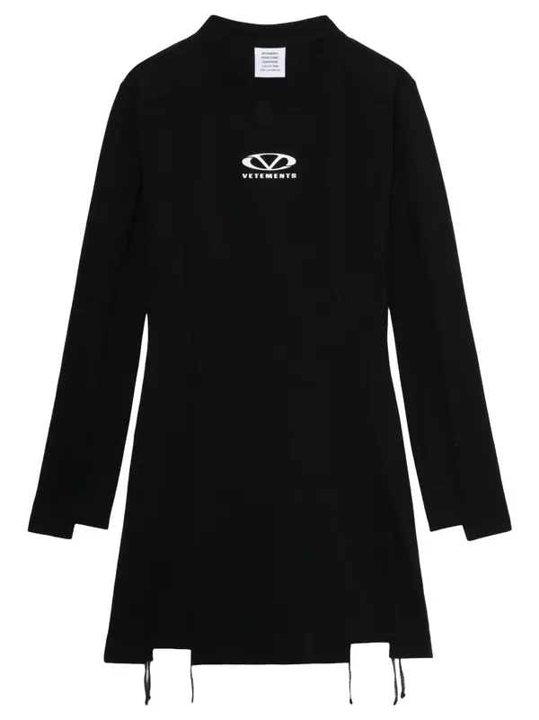 Vetements Logo-print Mini Dress - Black