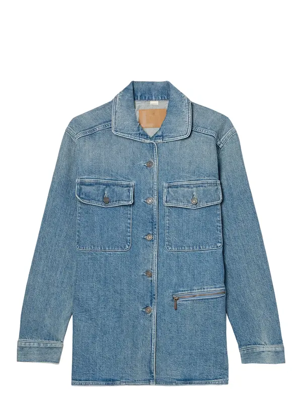 Lafayette 148 New York Denim Chore Jacket - Blue