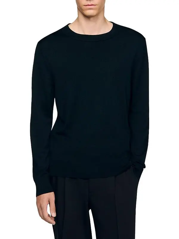 Sandro Fine Knit Sweater - Black