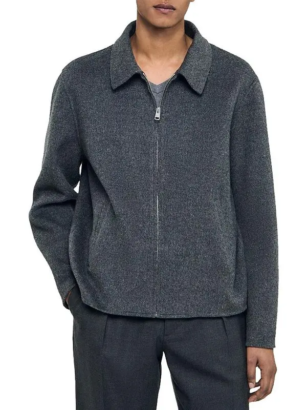 Sandro Double Face Jacket - Dark Grey
