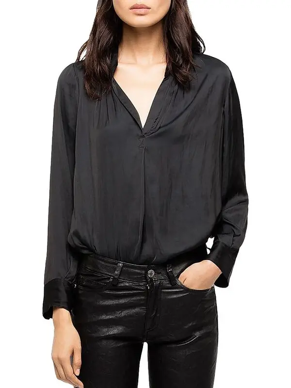 Zadig&Voltaire Tink Satin Tunic Top - Noir