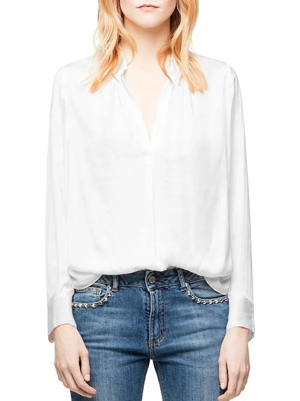 Zadig&Voltaire Tink Satin Tunic Top - White