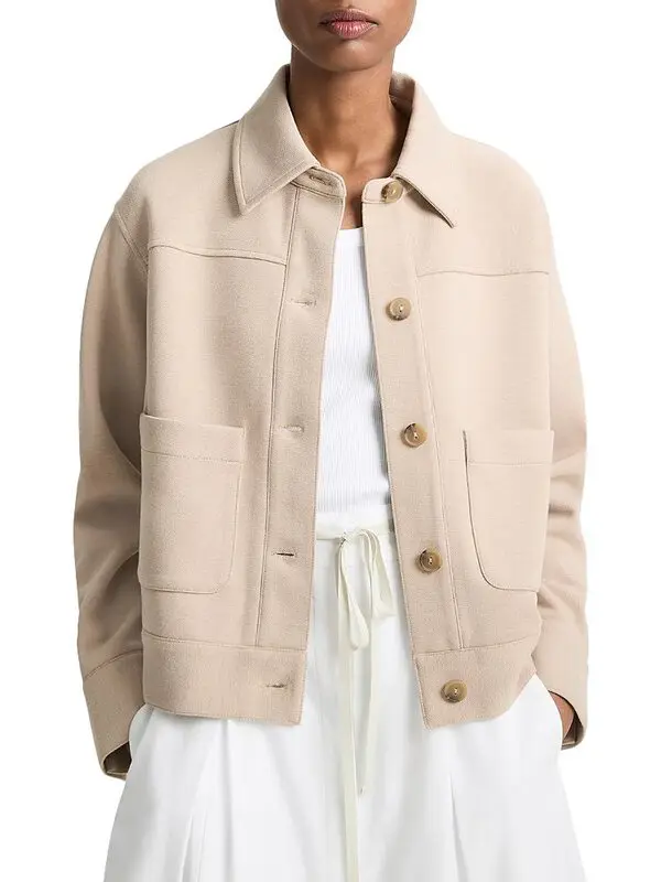 Vince Cropped Patch Pocket Jacket - Light Sandar