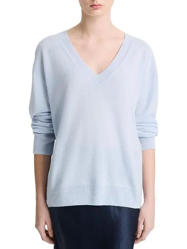 Vince Cashmere & Silk V-neck Sweater - Dark Sky