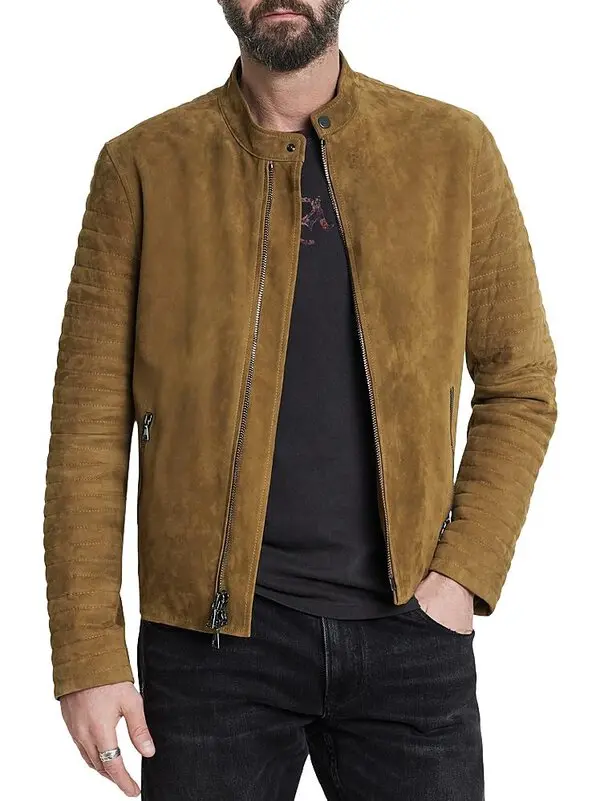 John Varvatos Harris Biker Jacket - Light Umbe