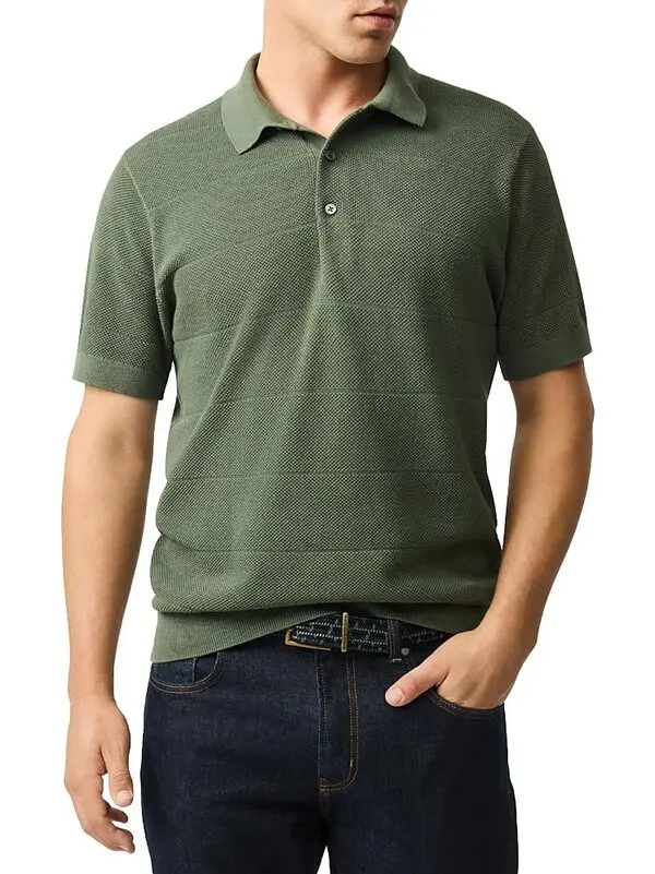 Rodd & Gunn Masons Regular Fit Flat Knit Polo Shirt - Forest