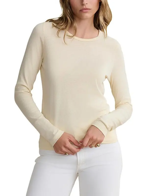Jenni Kayne Long Sleeve Slim Tee - Warm Ivory