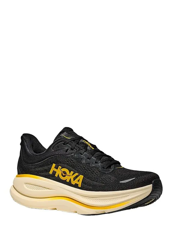 HOKA® Bondi Lace-up Sneakers - Carbon Black Yellow