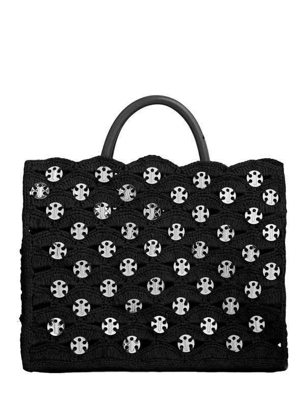 Rabanne Woven Tote Bag - Black